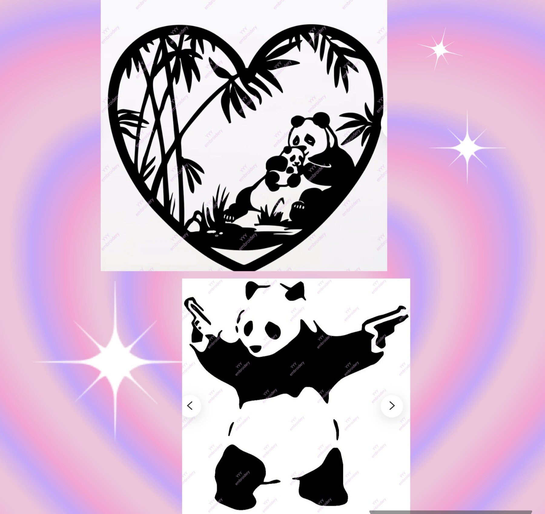 Panda Machine Embroidery Design Digital - Etsy