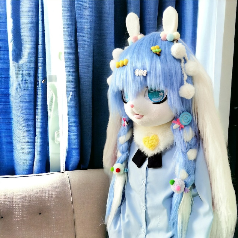 Cosplay Rabbit Fursuit Mask Kigurumi Head Costume Mask Personalized ...