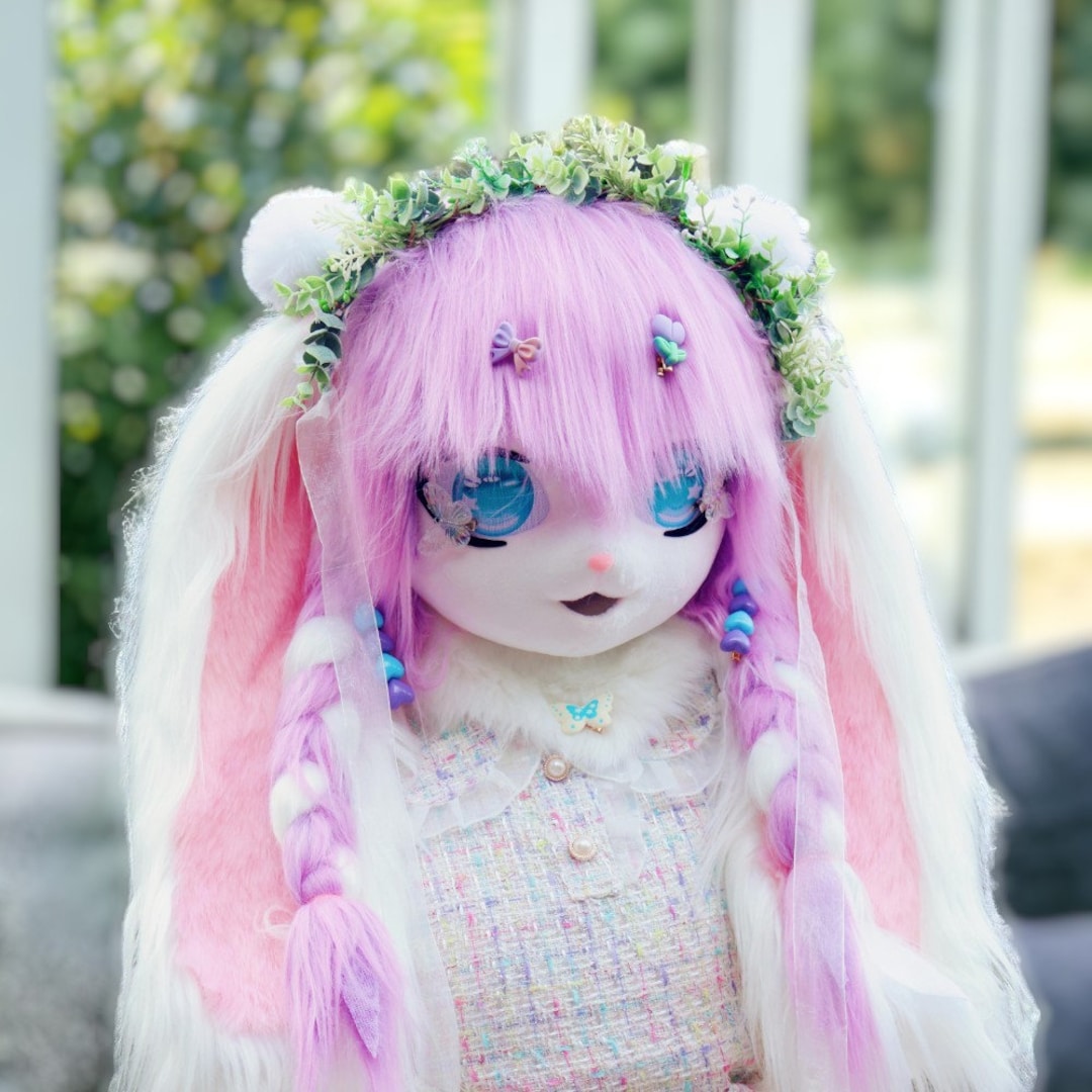 Fursona Cosplay Fursuit Kigurumi Cosplay Costume Purple & White Hair ...