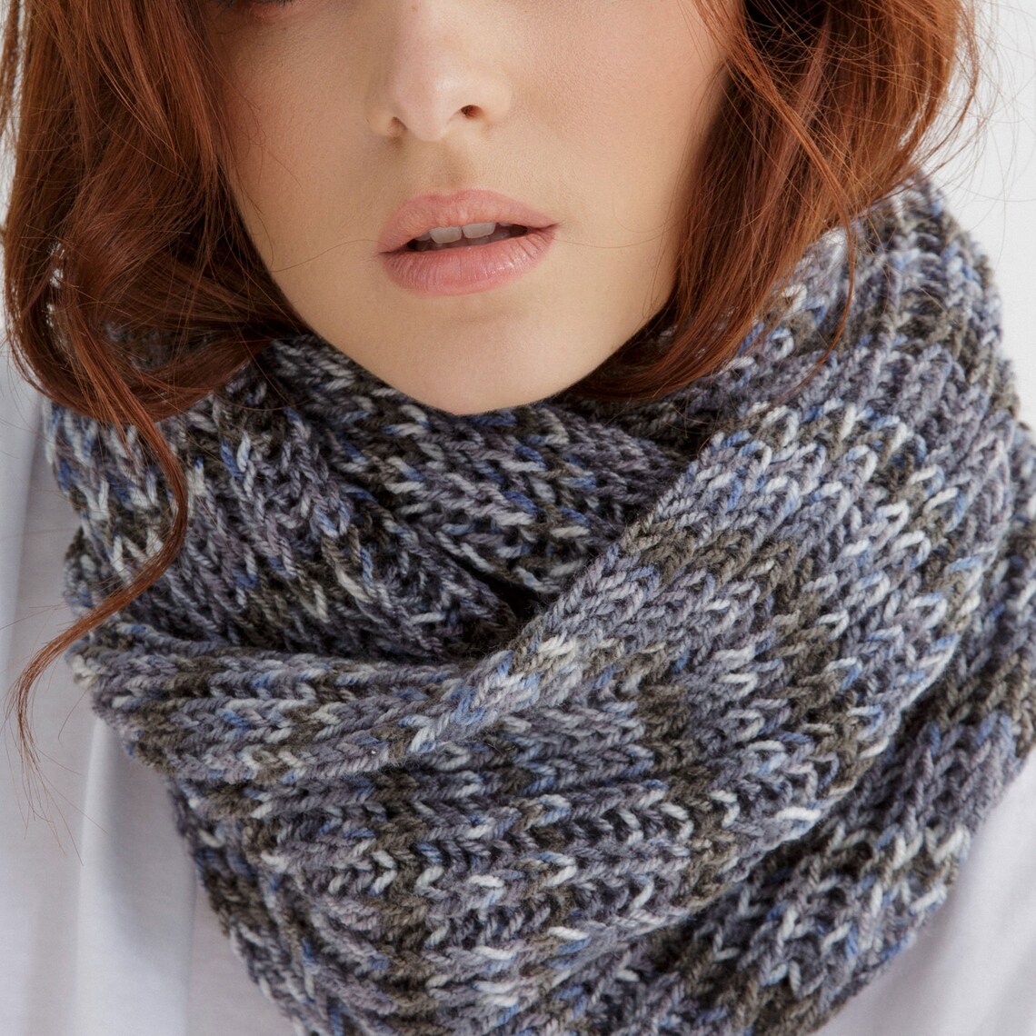 Infinity Scarf Knit Pattern Scarf Knitted Pattern Pdf - Etsy