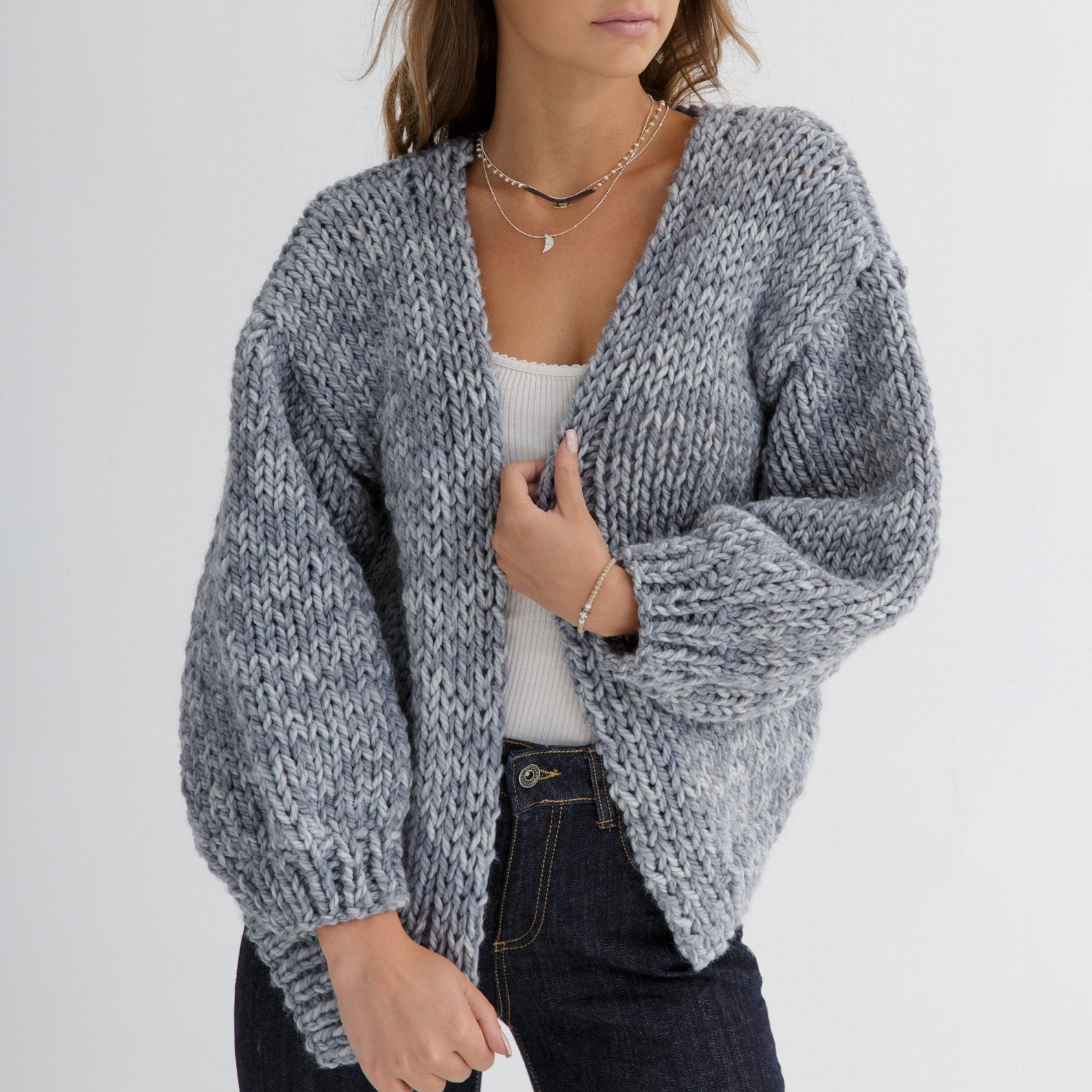 Chunky Cardigan Knitting Pattern for Women | Basic Cardigan Pdf Knit Design - Etsy UK