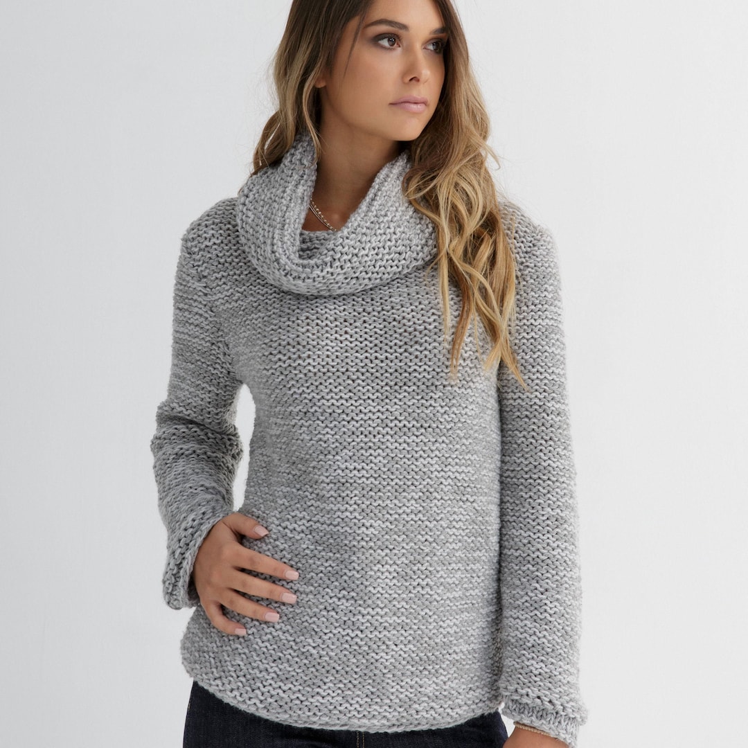 Turtleneck Sweater Knitting Pattern for Women Sweater Knit Pattern Pdf ...