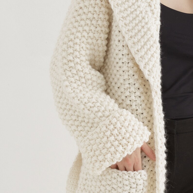 Chunky Coat Knitting Pattern | Long Cardigan Knit Design - Etsy