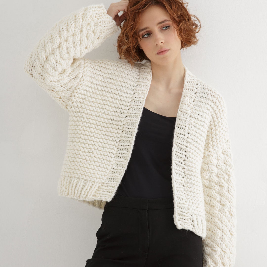 Chunky Cardigan Knitting Pattern for Women | Unique Cardigan Pdf Knit ...