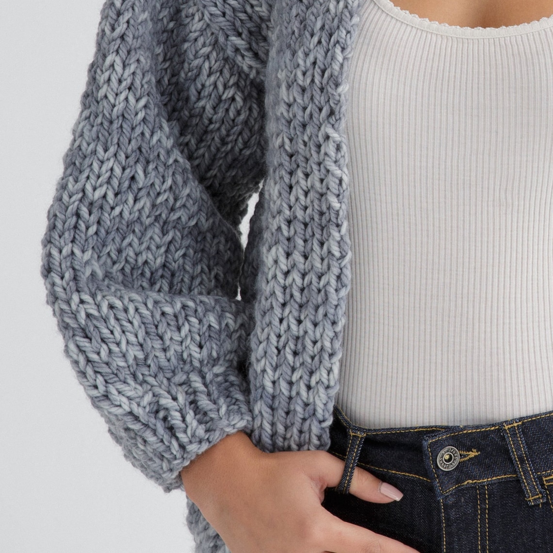 Chunky Cardigan Knitting Pattern for Women Basic Cardigan - Etsy