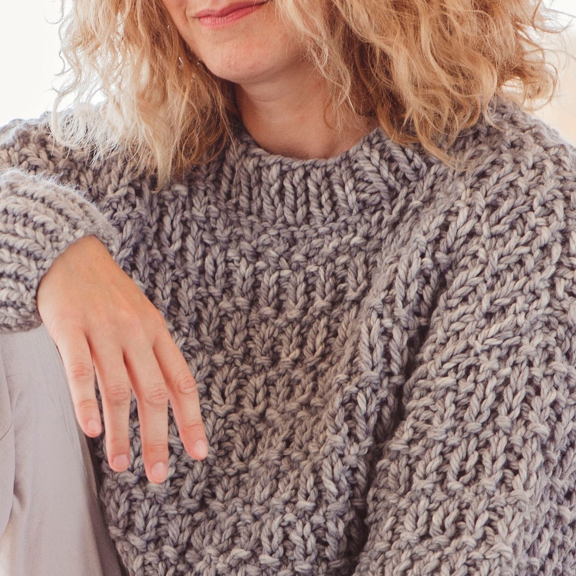 Chunky Sweater Knitting Pattern Crew Neck Sweater Pattern - Etsy
