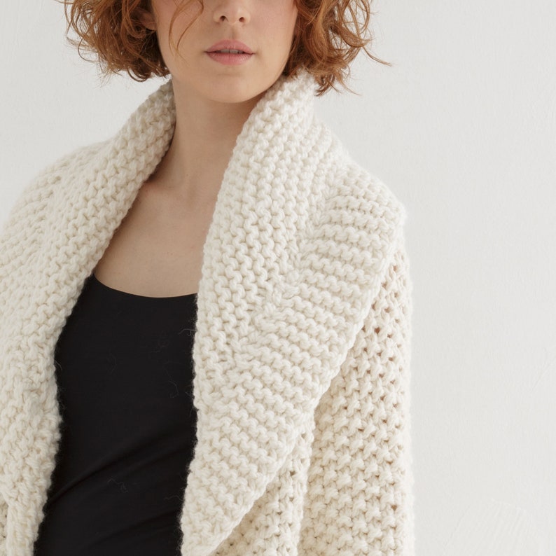 Chunky Coat Knitting Pattern | Long Cardigan Knit Design - Etsy