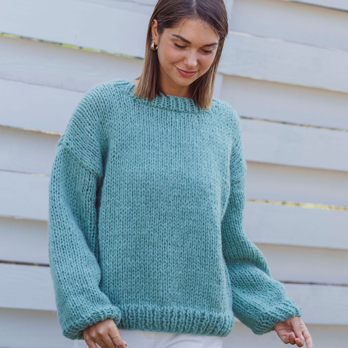 Chunky Sweater Digital Knit Pattern Sweater Knitting Pattern - Etsy