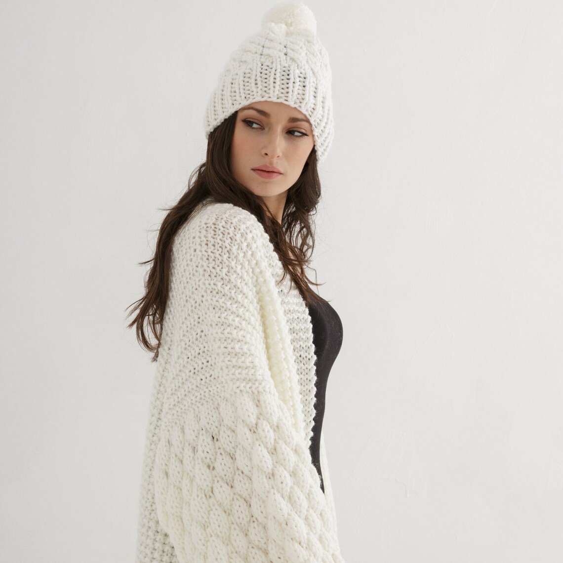 Chunky Knit Coat and Beanie Pattern Bundle | Women's Knitwear (PDF ...