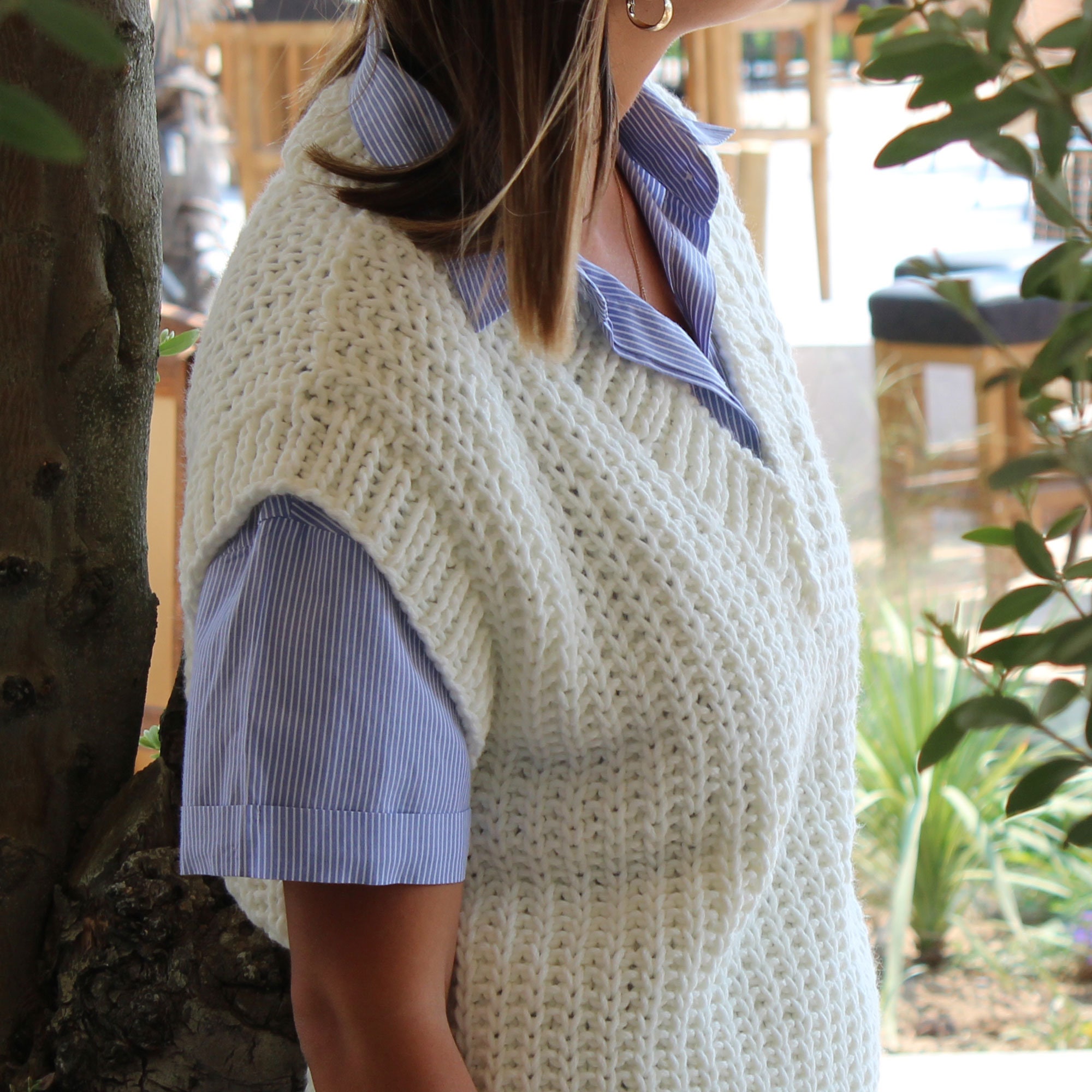 V-neck Vest Knitting Pattern for Women Chunky Sweater Knit - Etsy