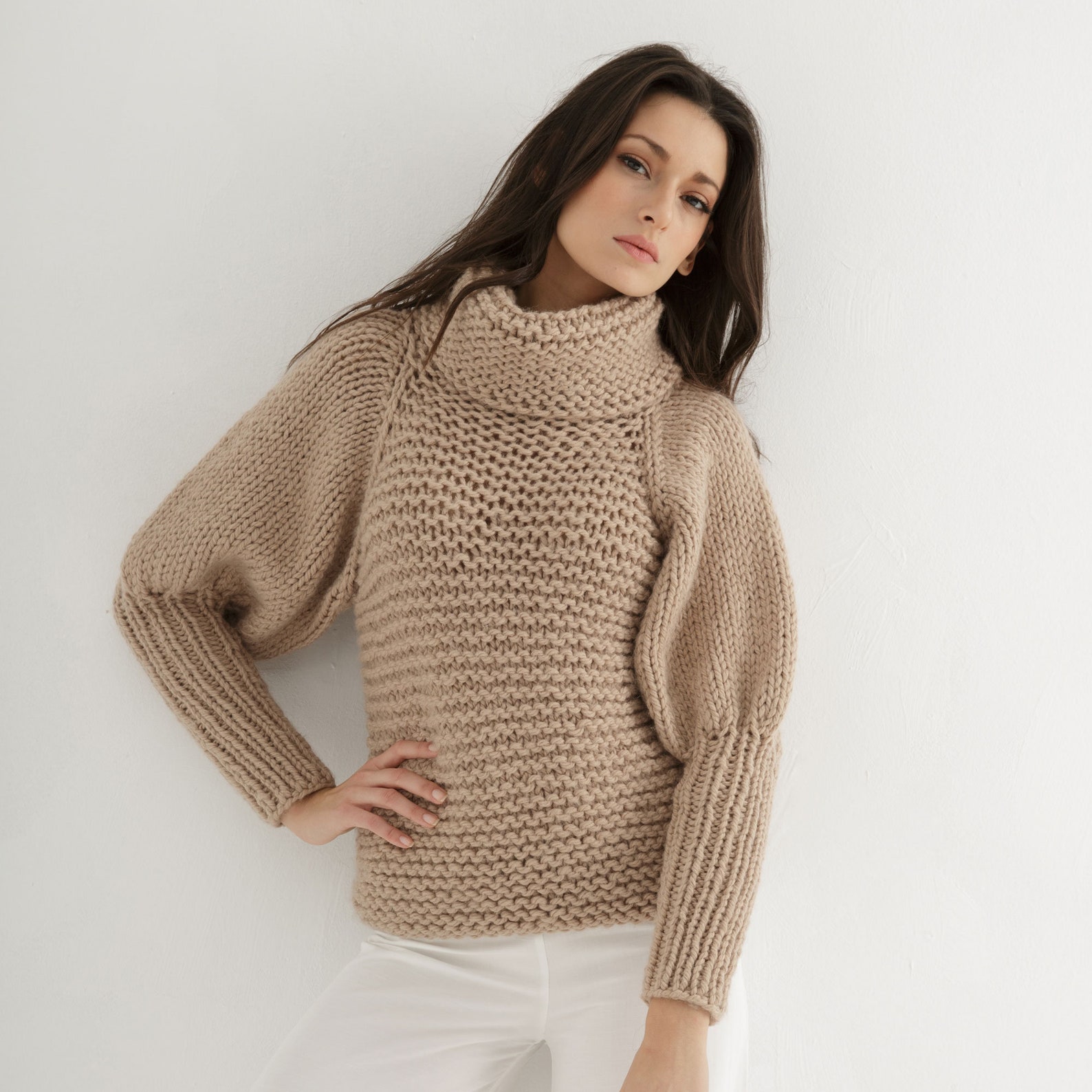 Raglan Sleeved Sweater Knitting Pattern Chunky Top Down | Etsy