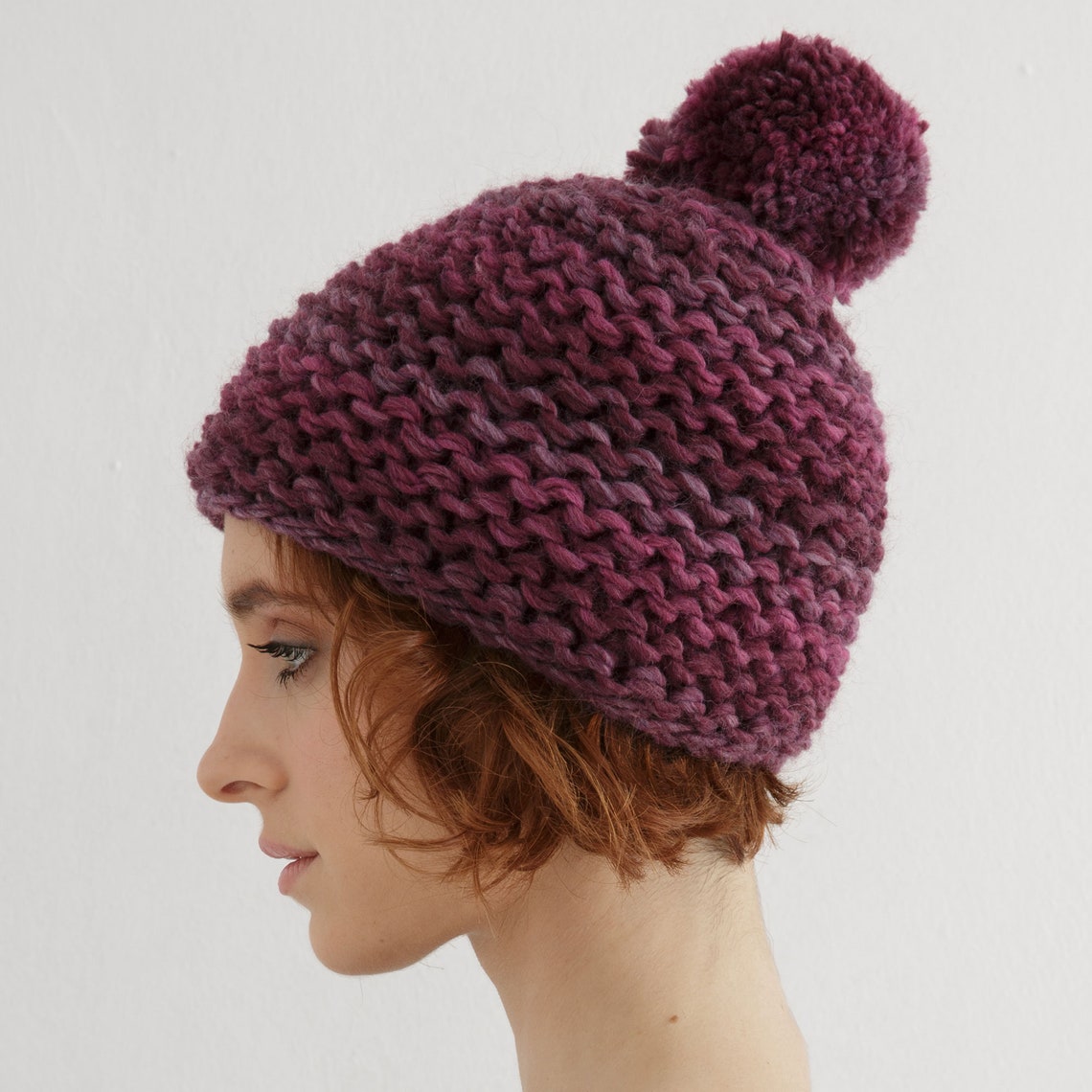 Easy Chunky Beanie Knitting Pattern Hat Knit Design Pdf | Etsy