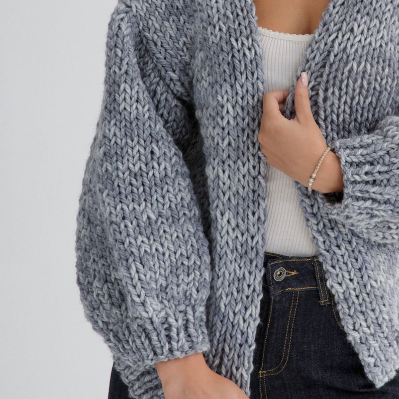 Chunky Cardigan Knitting Pattern for Women | Basic Cardigan Pdf Knit ...