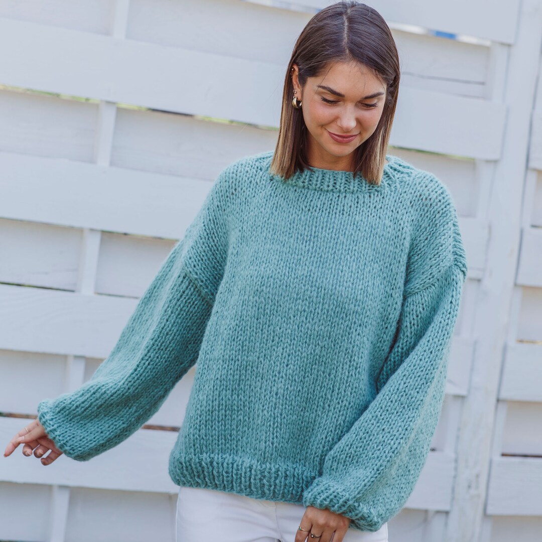 Chunky Sweater Digital Knit Pattern Sweater Knitting Pattern - Etsy