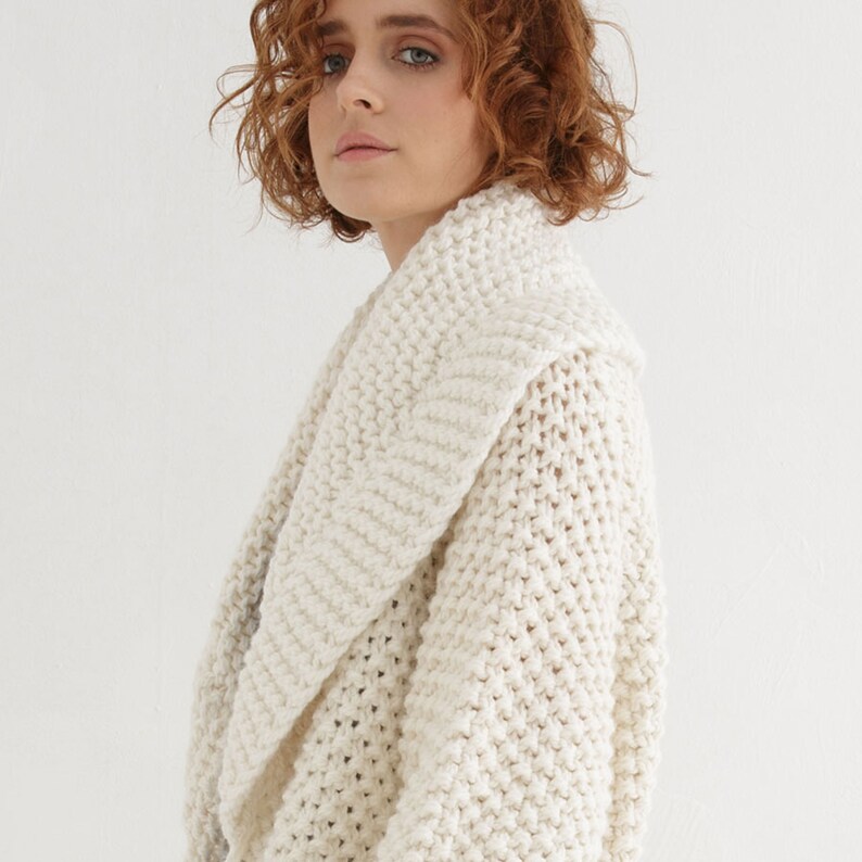 Chunky Coat Knitting Pattern | Long Cardigan Knit Design - Etsy