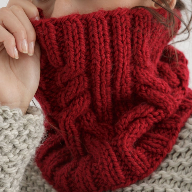 Cowl Knitting Pattern Cabled Cowl Knit Pattern Pdf | Etsy