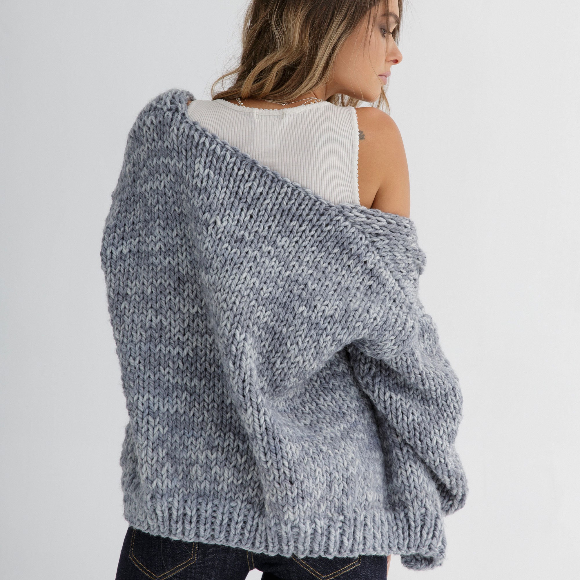 Chunky Cardigan Knitting Pattern for Women Basic Cardigan | Etsy UK