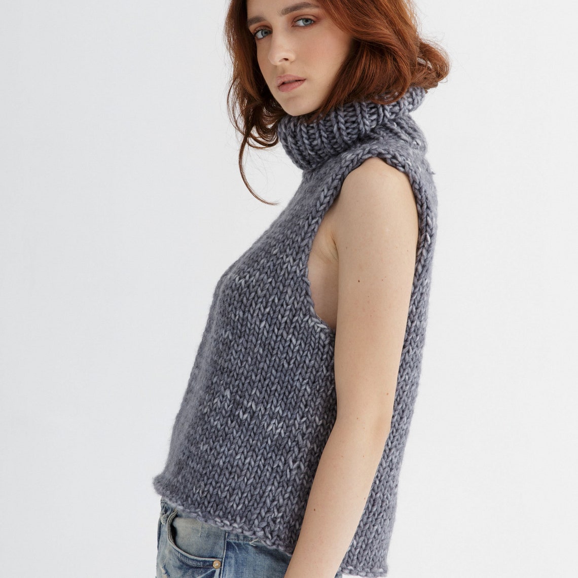 Sleeveless Sweater Knitting Pattern for Women | Chunky Sweater Knit ...