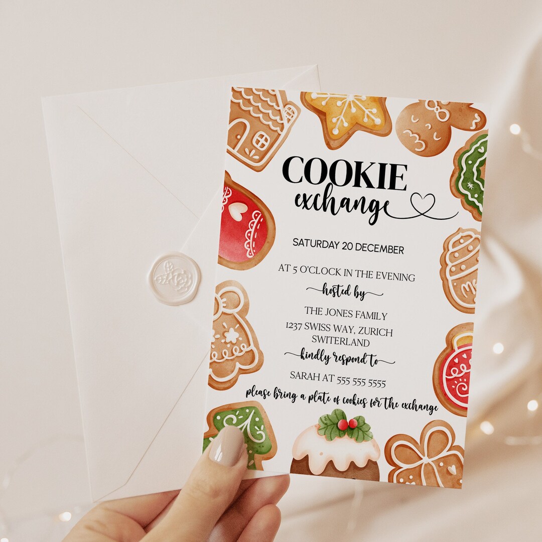 Cookie Exchange Invitation Template Holiday Cookie Swap - Etsy