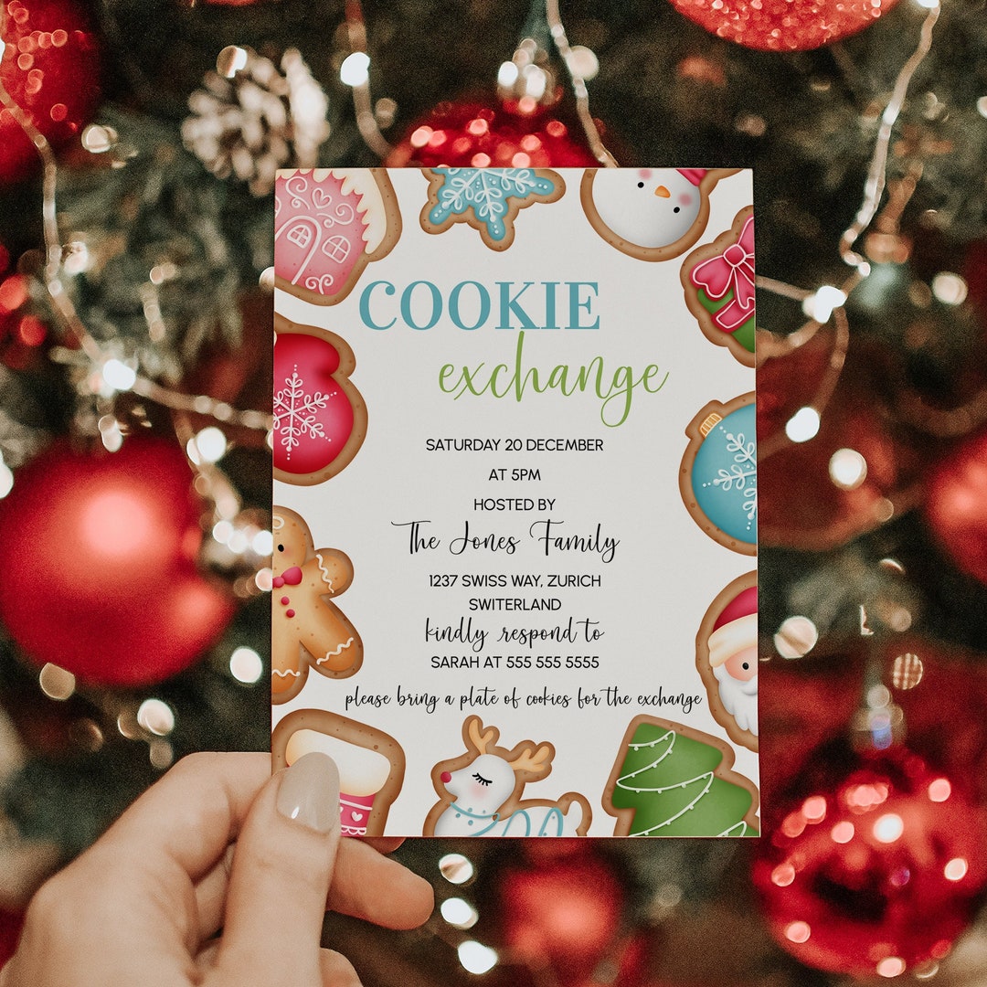 Cookie Exchange Invitation Template Holiday Cookie Swap Invite, Xmas ...