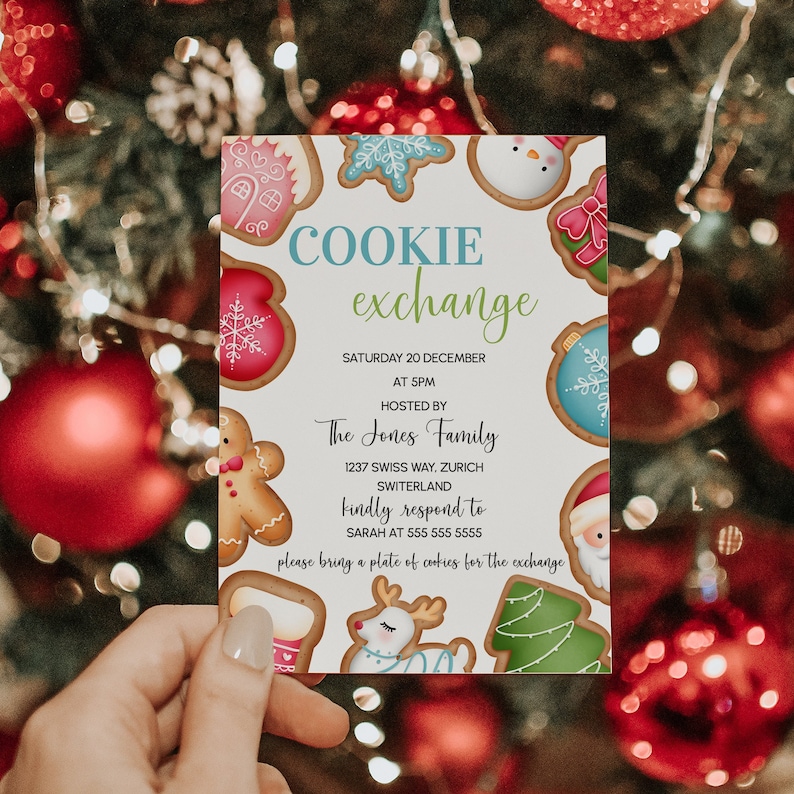 Cookie Exchange Invitation Template Holiday Cookie Swap - Etsy