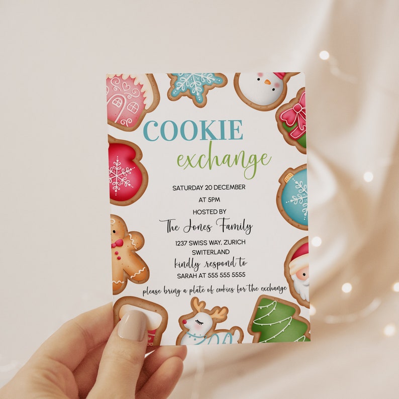 Cookie Exchange Invitation Template Holiday Cookie Swap - Etsy