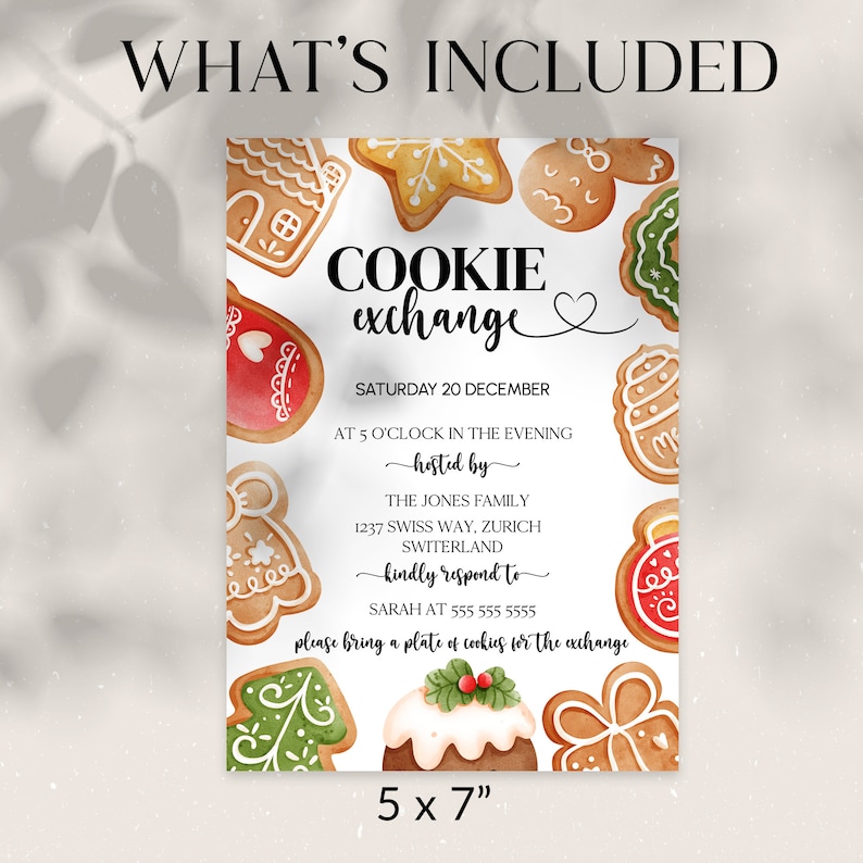 Cookie Exchange Invitation Template Holiday Cookie Swap - Etsy