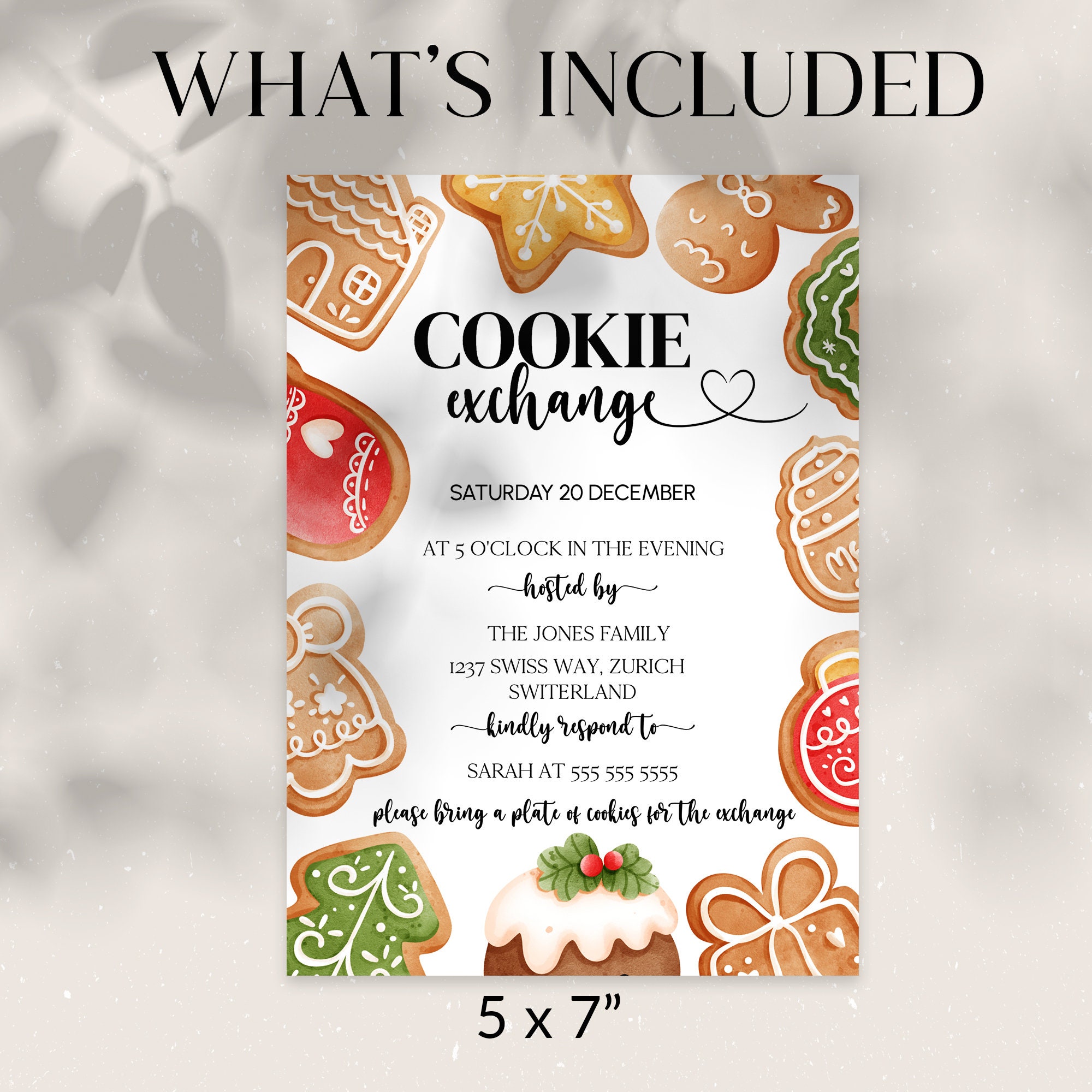 Cookie Exchange Invitation Template Holiday Cookie Swap - Etsy