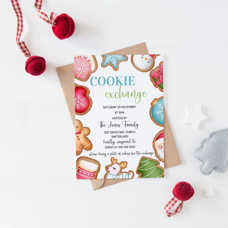 Cookie Exchange Invitation Template Holiday Cookie Swap - Etsy
