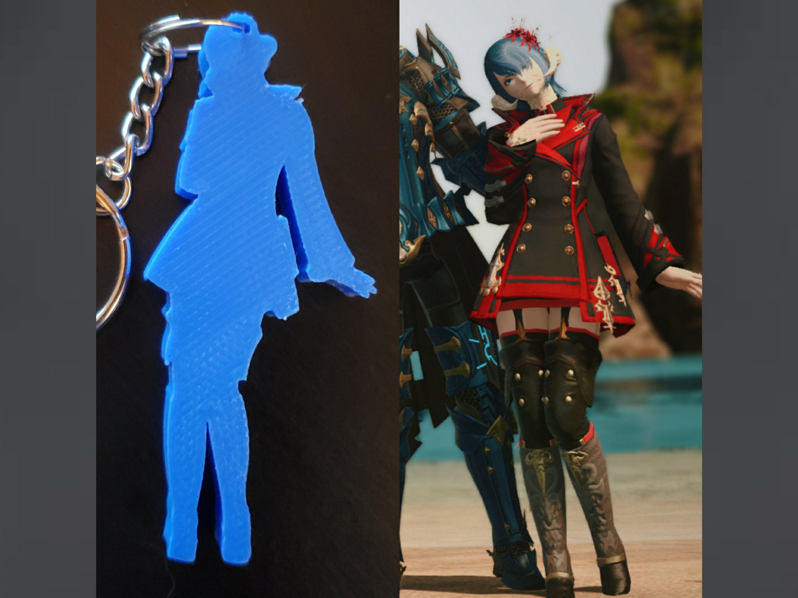 Custom FFXIV Keychain / FF14 Character Full Body Keychain / - Etsy