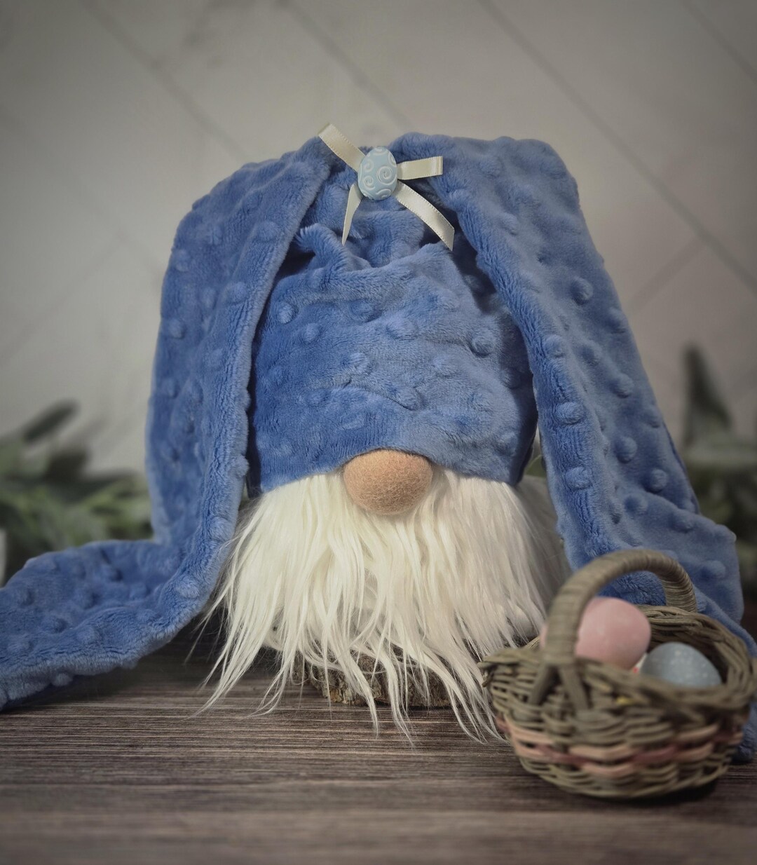 Easter Bunny Gnome *HAT ONLY* Dusty Blue | Easter Gnomes | Gnome Hats ...