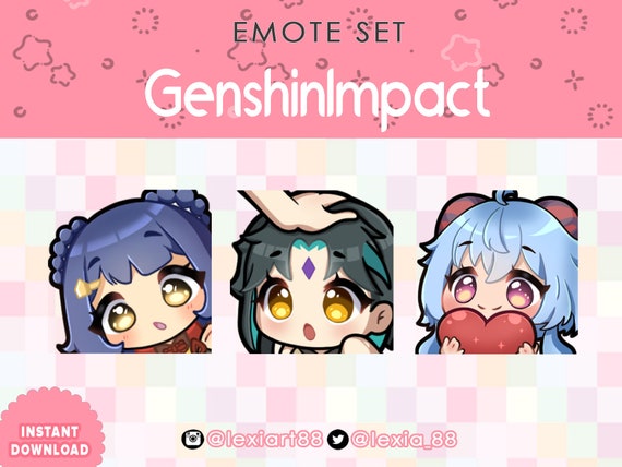 GENSHIN IMPACT Pack 2 Emotes Twitch/discord/youtube - Etsy