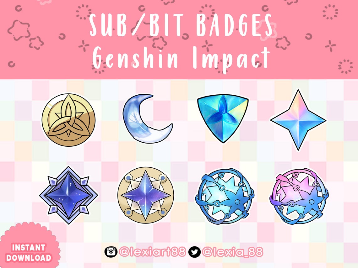GENSHIN IMPACT Sub/Bit Badges emblemas Twitch/Discord/Youtube - Etsy México