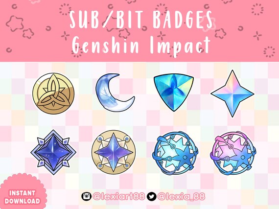 GENSHIN IMPACT Sub/Bit Badges emblemas Twitch/Discord/Youtube - Etsy México