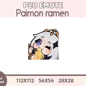 Paimon Ramen Genshin Impact Emotes Twitch/discord/youtube - Etsy