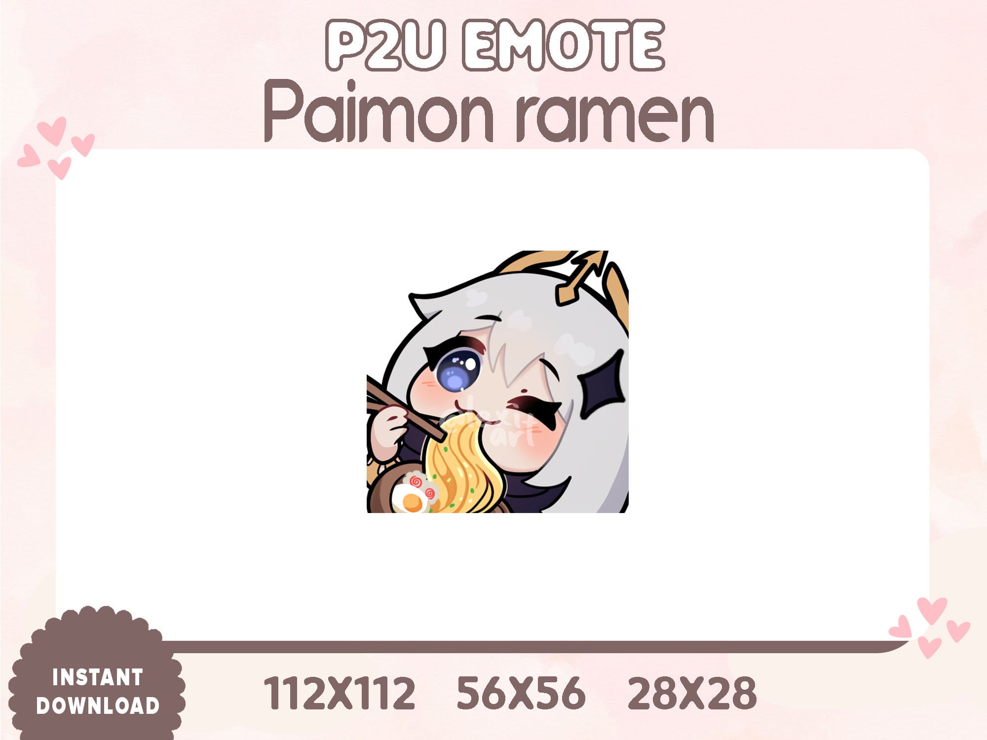 Paimon Ramen Genshin Impact Emotes Twitch/discord/youtube - Etsy
