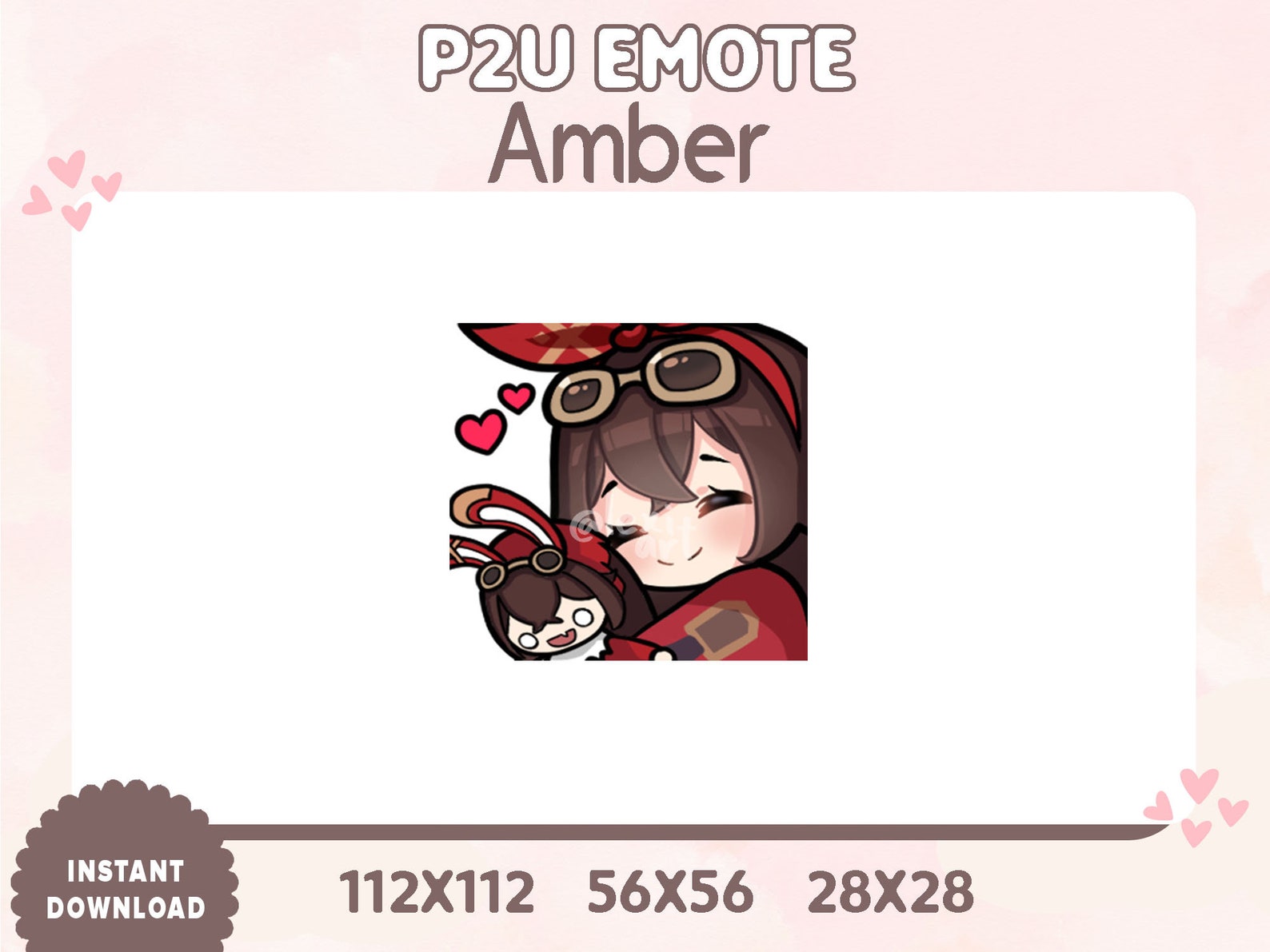 Amber Genshin Impact Emotes Twitch/discord/youtube - Etsy