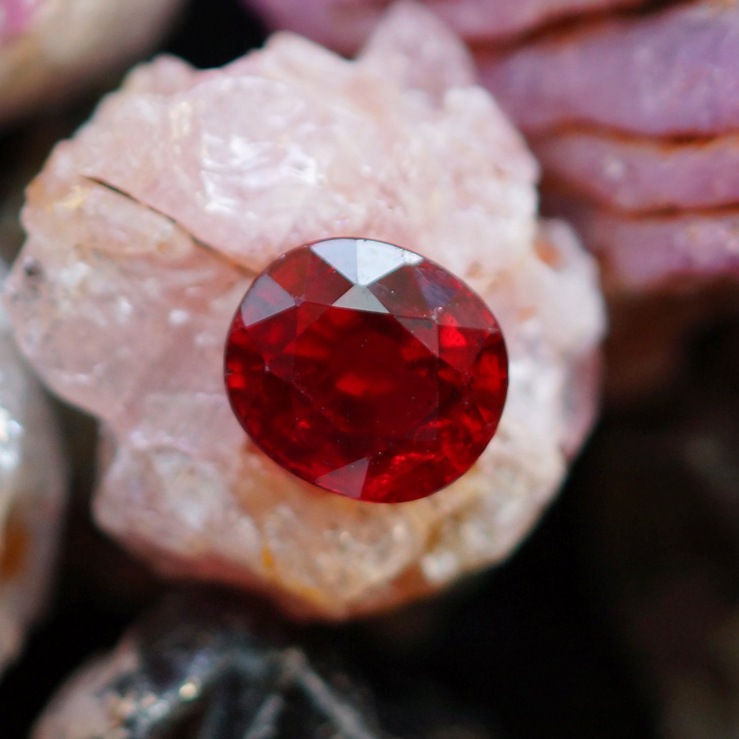 7.4x6.5 Deep Red Ruby Normal Heat Treatment Oval Shape Ruby - Etsy