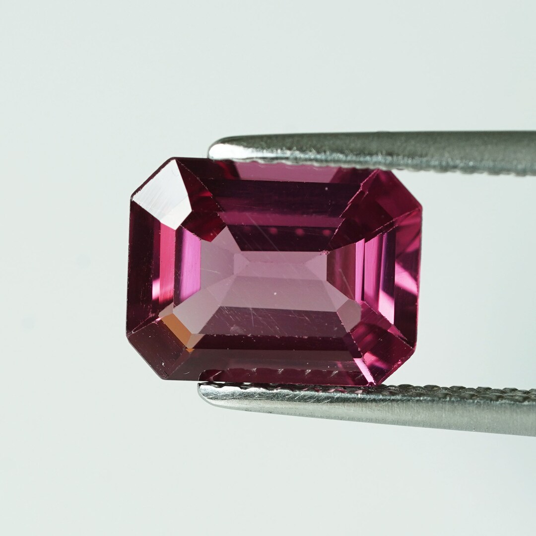 Purplish Red Emerald Cut Spinel, Untreated Natural Loose Gemstone , for ...