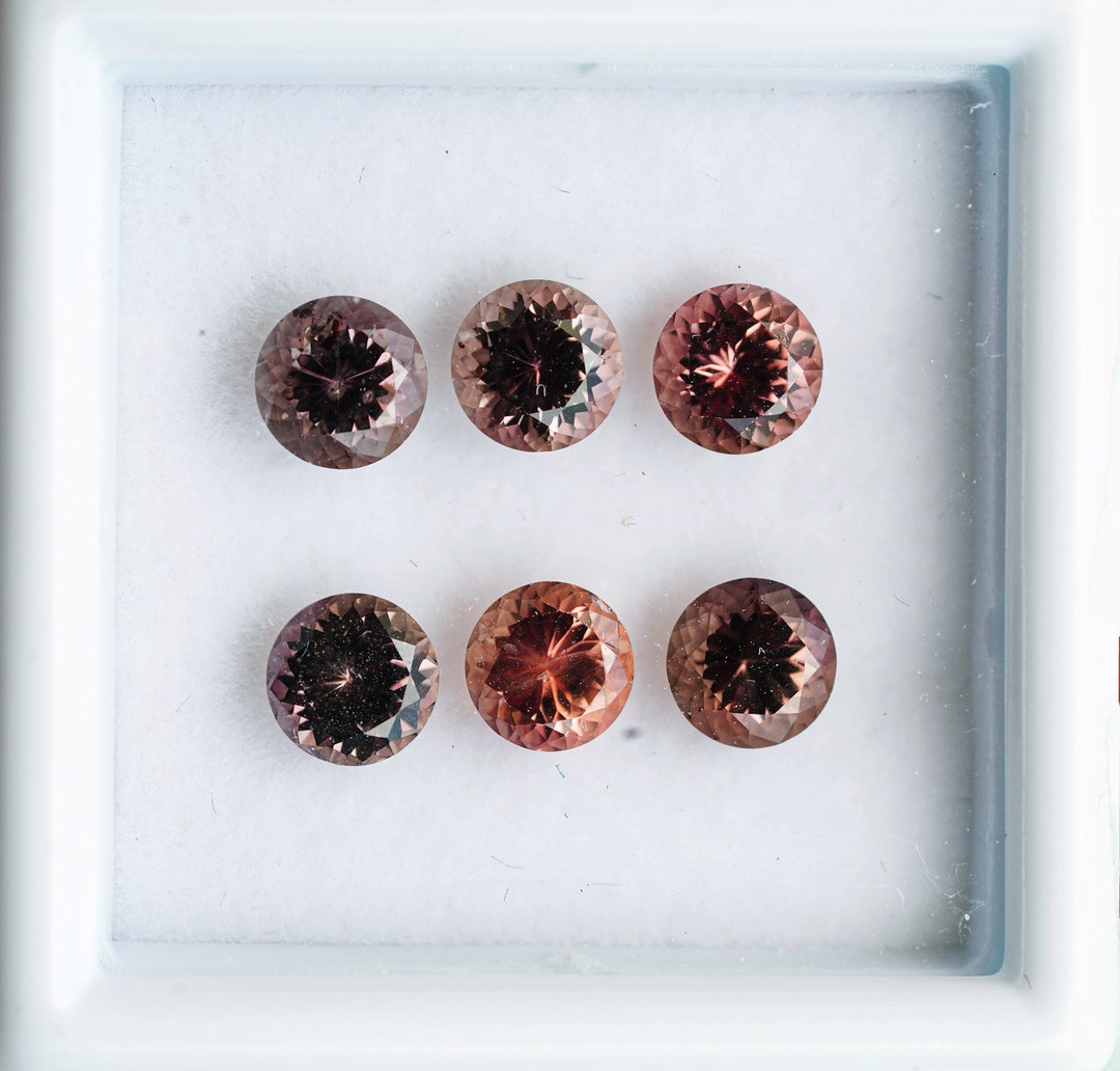 A Box of Natural Mixed Brown Round Shape Sapphires 6 Pcs, 4.5 Mm Sapphire Loose Gemstones 2.79 ...