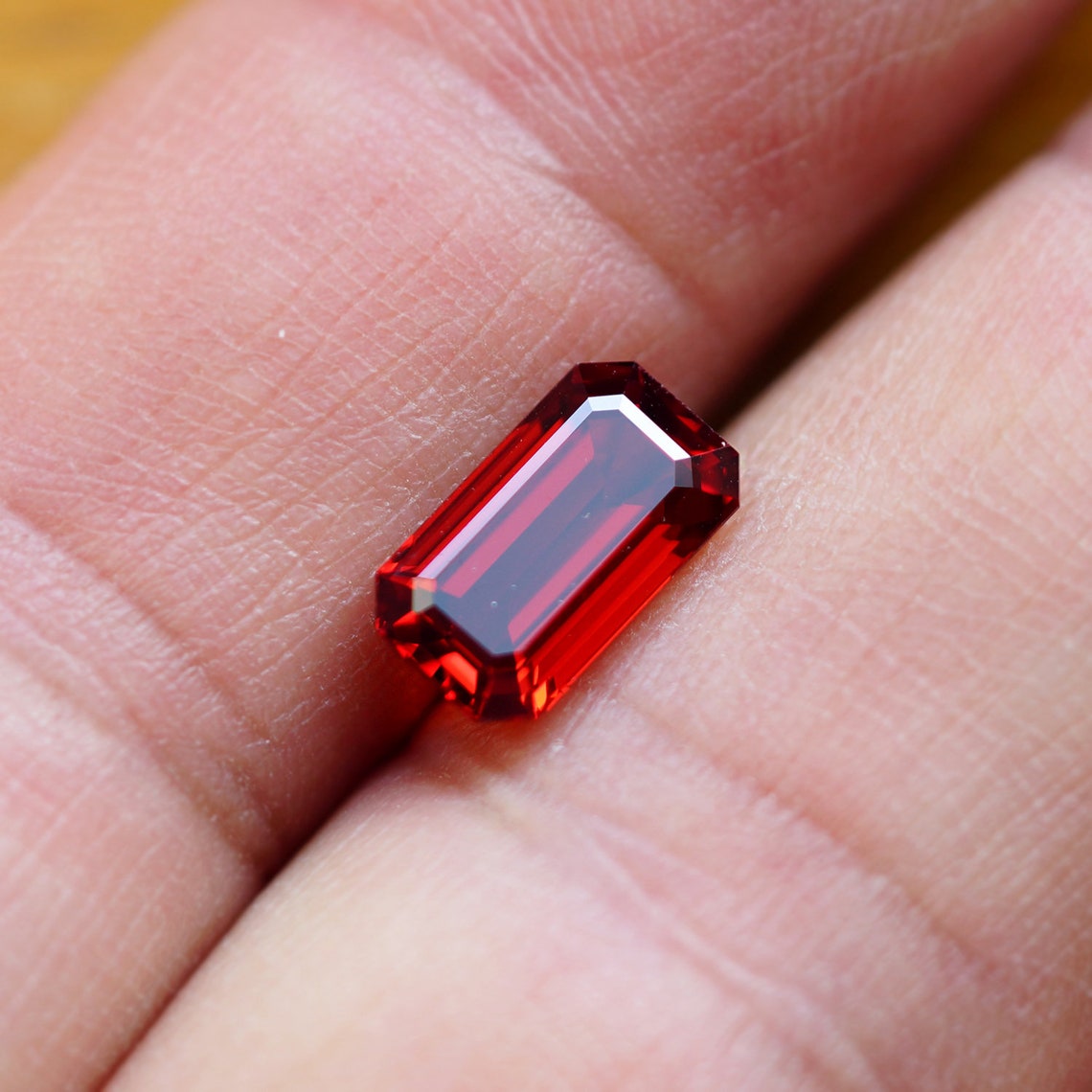 Red Sapphire Beryllium-Treated Octagon Shape Loose Gemstones | Etsy