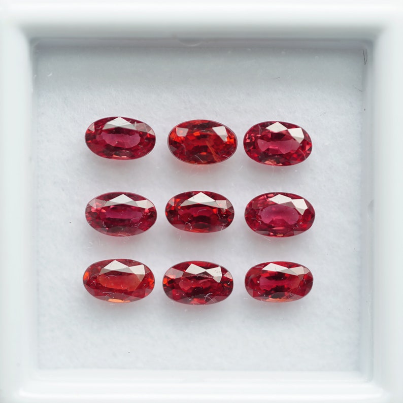 A Box of Mixed Oval Shape Red Sapphires 9 Pcs 5X3 Mm - Etsy