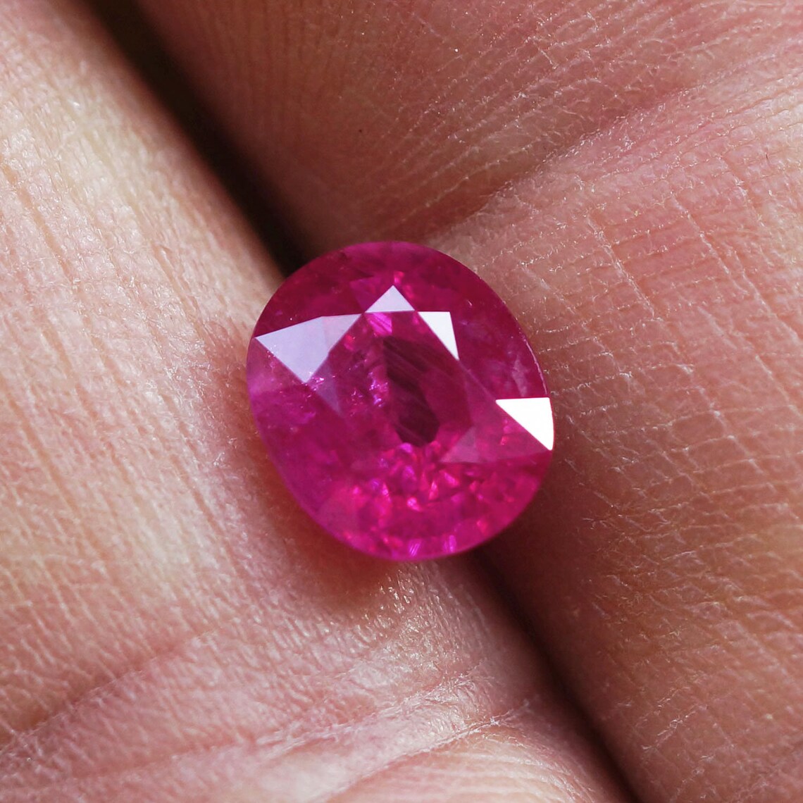 9.2x7.8 Vibrant Pink Red Ruby Normal Heat Treatment Oval | Etsy