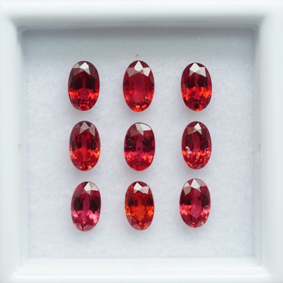 A Box of Mixed Oval Shape Red Sapphires 9 Pcs 5X3 Mm | Etsy
