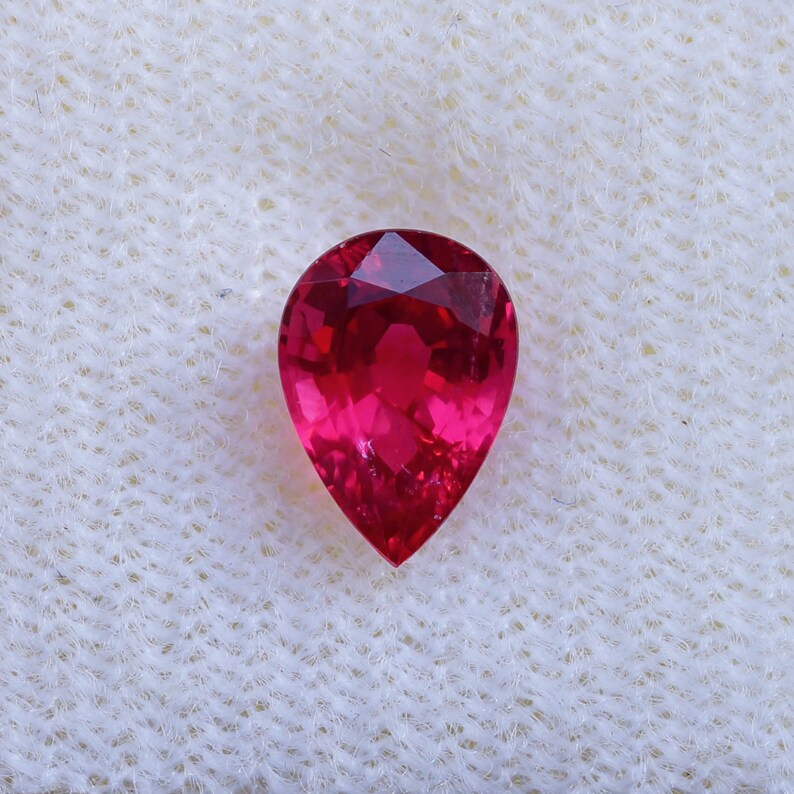 Bright Red Spinel, Pear Shape Untreated Natural Loose Gemstone 1.33 Cts ...