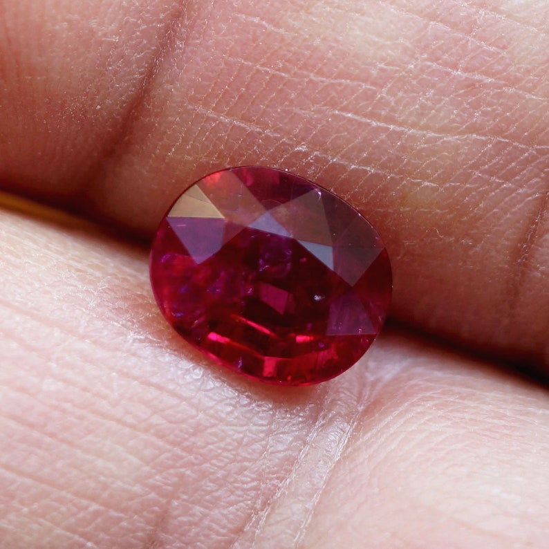 9.6x8.0 Natural Red Ruby, Untreated Oval Shape Ruby Loose Gemstones ...