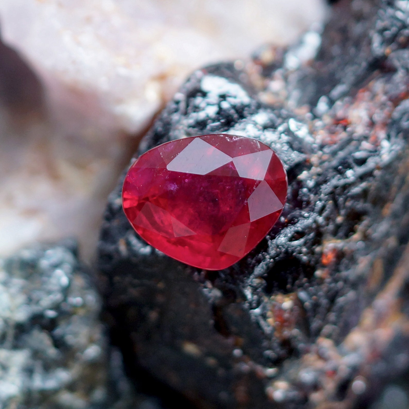 7.75x6.3 Deep Red Ruby Beryllium Heat Treatment July | Etsy