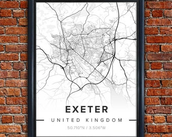 Exeter Map Poster | Etsy UK