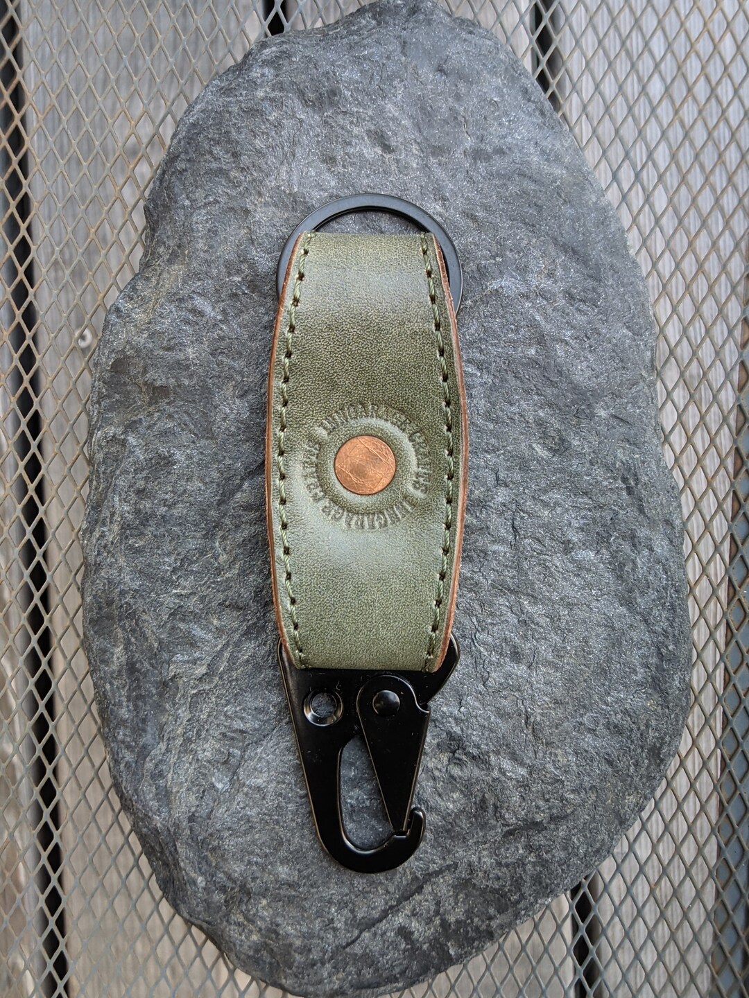 Green Gaucho Leather Keychain, Leather Key Fob. A Great Gift for Him or ...