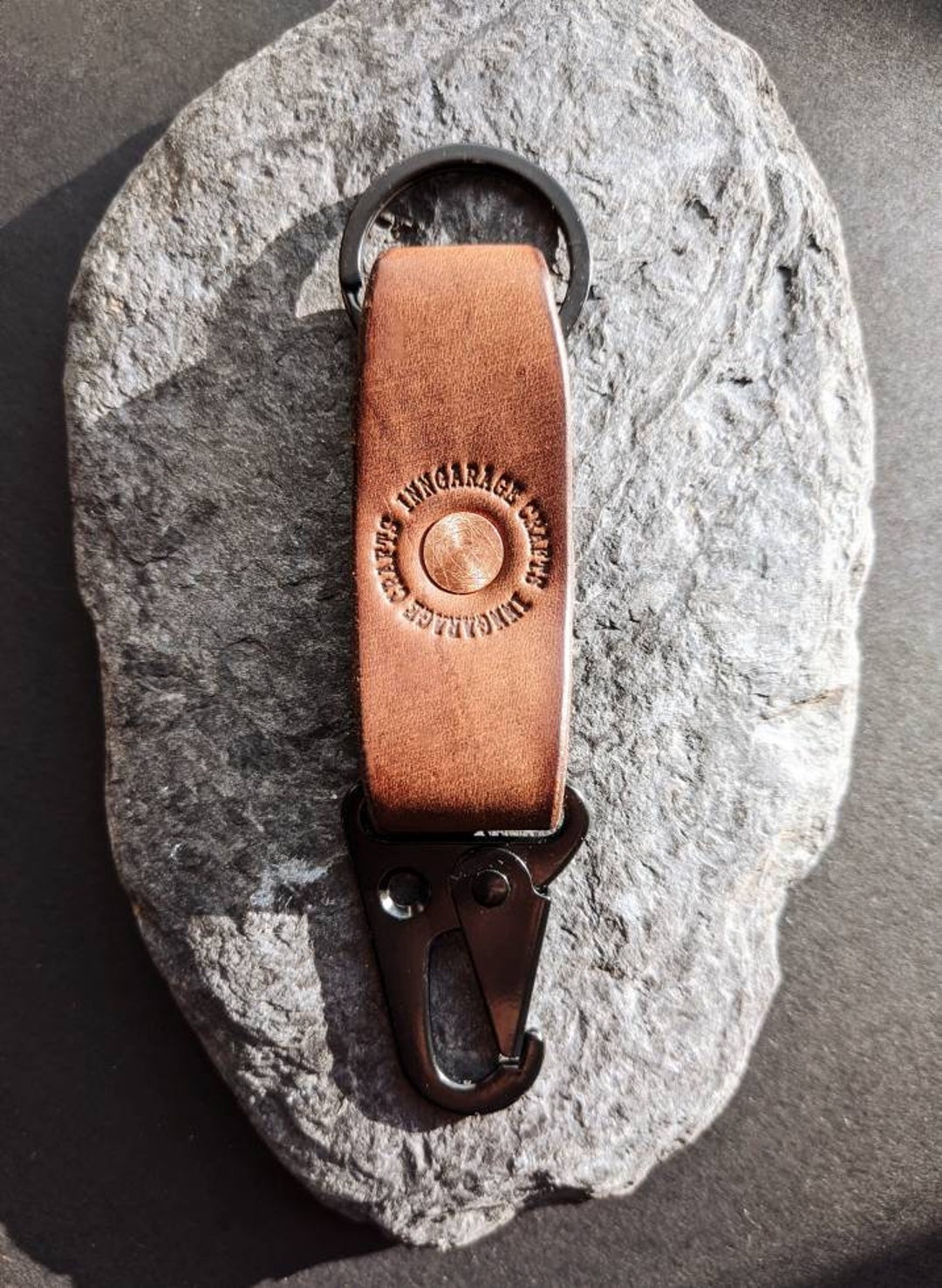 Personalized Leather Keychain, Leather Key Fob, Custom Engraved Leather ...